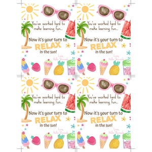 Editable Summer Teacher Appreciation Gift Tag | Your Turn to Relax in ...