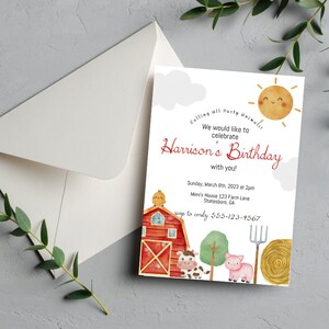 Farm Birthday Party Invite L Download |editable Invitation - Etsy