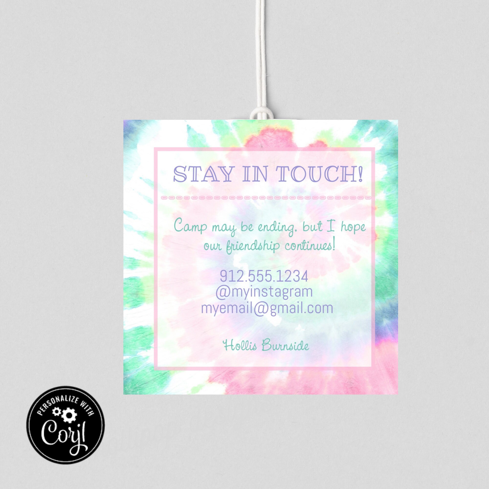Printable Summer Camp Calling Card | Play Date Calling Card | Summer ...