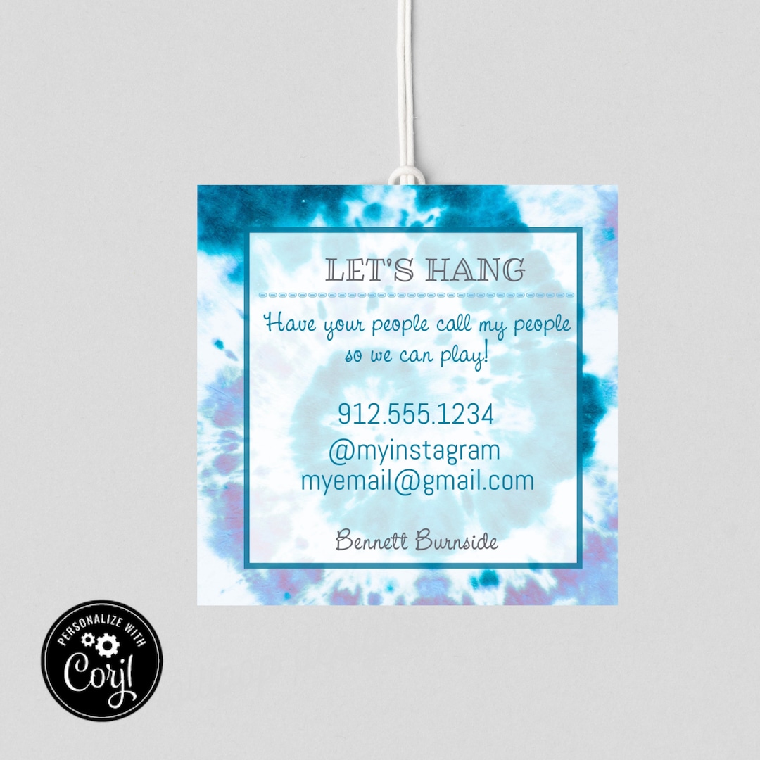Printable Kids Calling Card | Play Date Calling Card | Summer Play Date ...