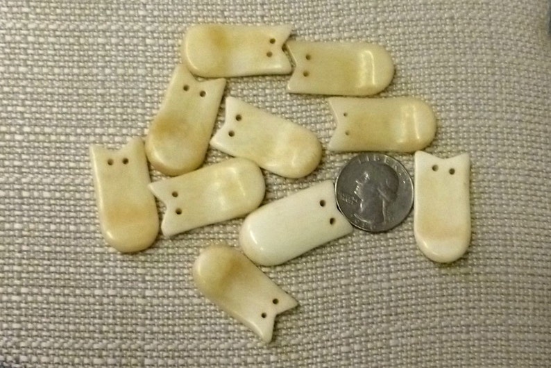FAUX Elk Teeth ET1 Buffalo Bone Carved Beads Pendant Imitation | Etsy