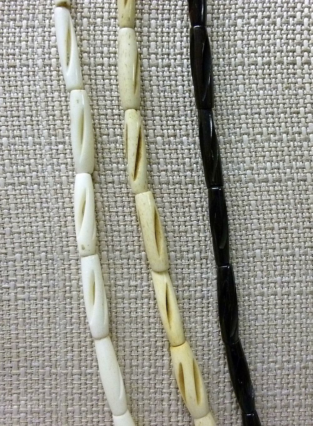 1 Inch Spiral Cut Carved Hair Pipe Beads Genuine Buffalo Bone / Horn ...