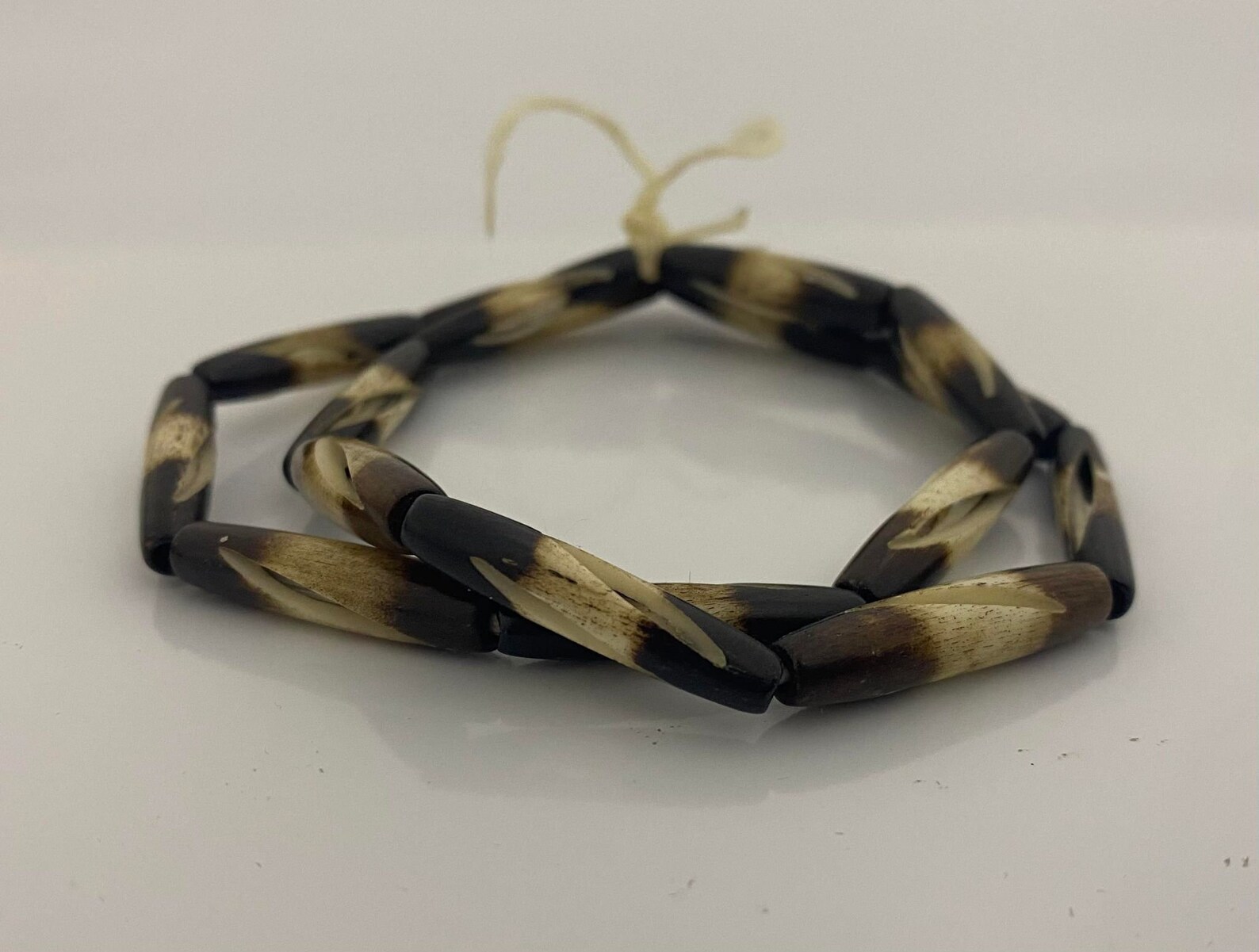 Spiral Carved Two-tone Genuine Buffalo Bone Horn Hair Pipe Beads for ...