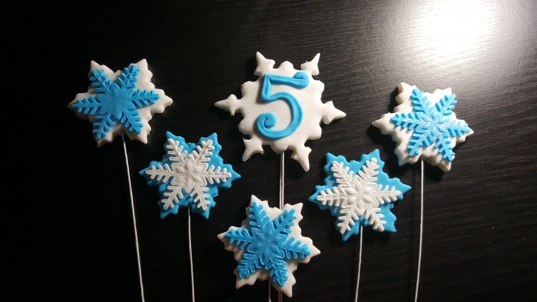Floating Edible Snowflake Wire Cake Decorations Edible Glitter and ...