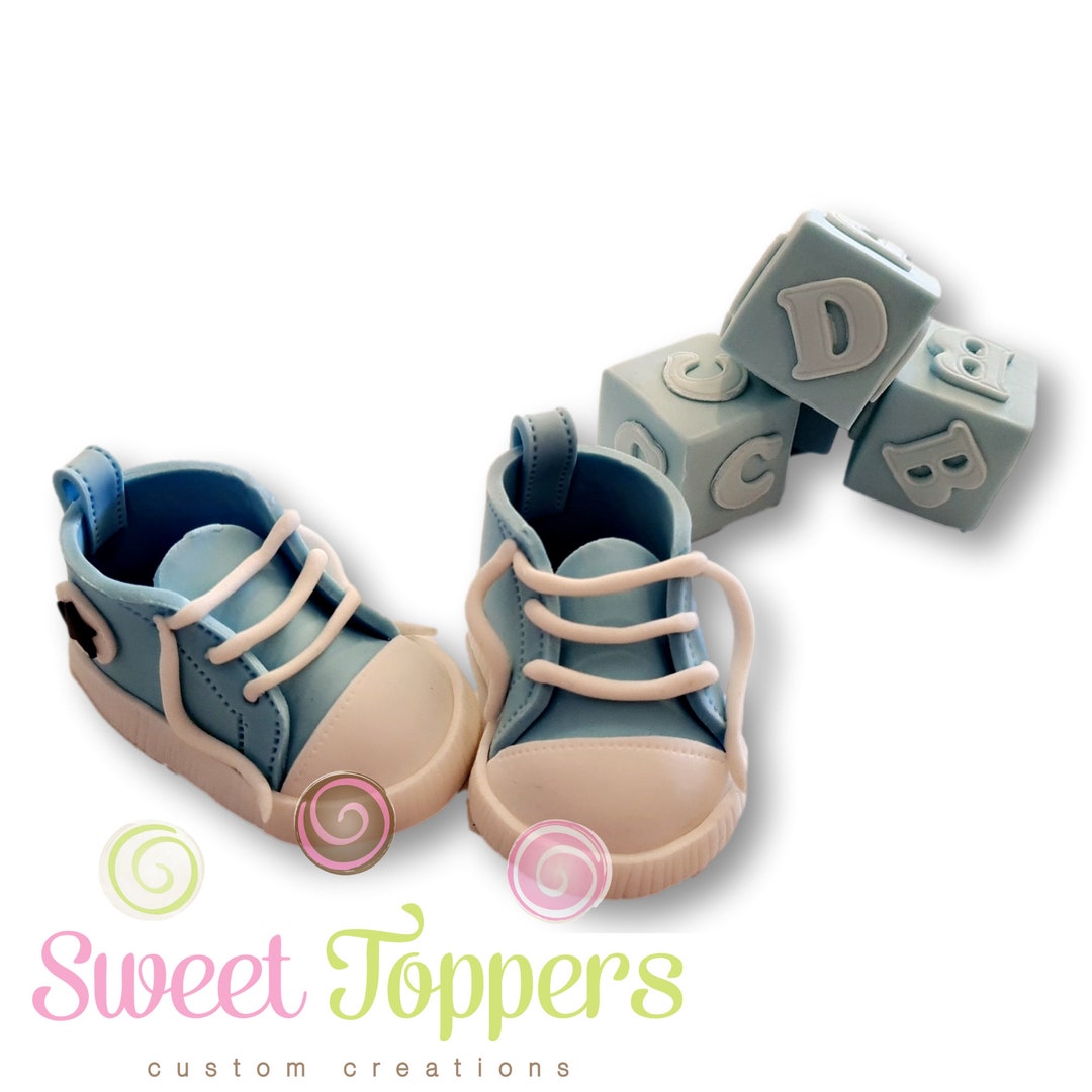 3D Baby Converse ABC Blocks Cake Topper Fondant Decoration - Etsy