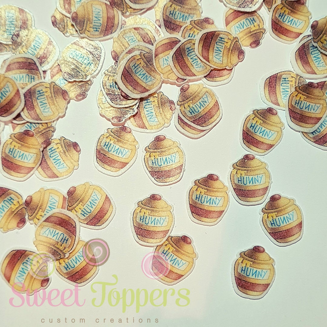 50 Pre-cut Wafer Pooh Bear Honey Pot Shapes Baby Shower Sprinkle Cake ...