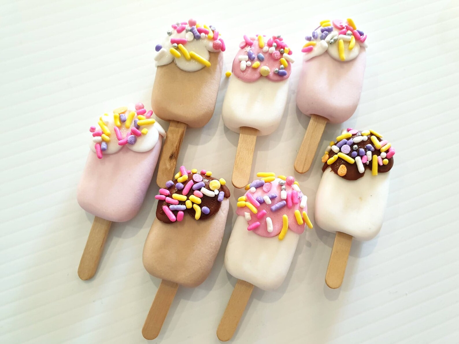 12 Ice-cream Paddle Pop Popsicle Fondant Edible Cupcake Toppers - Etsy ...