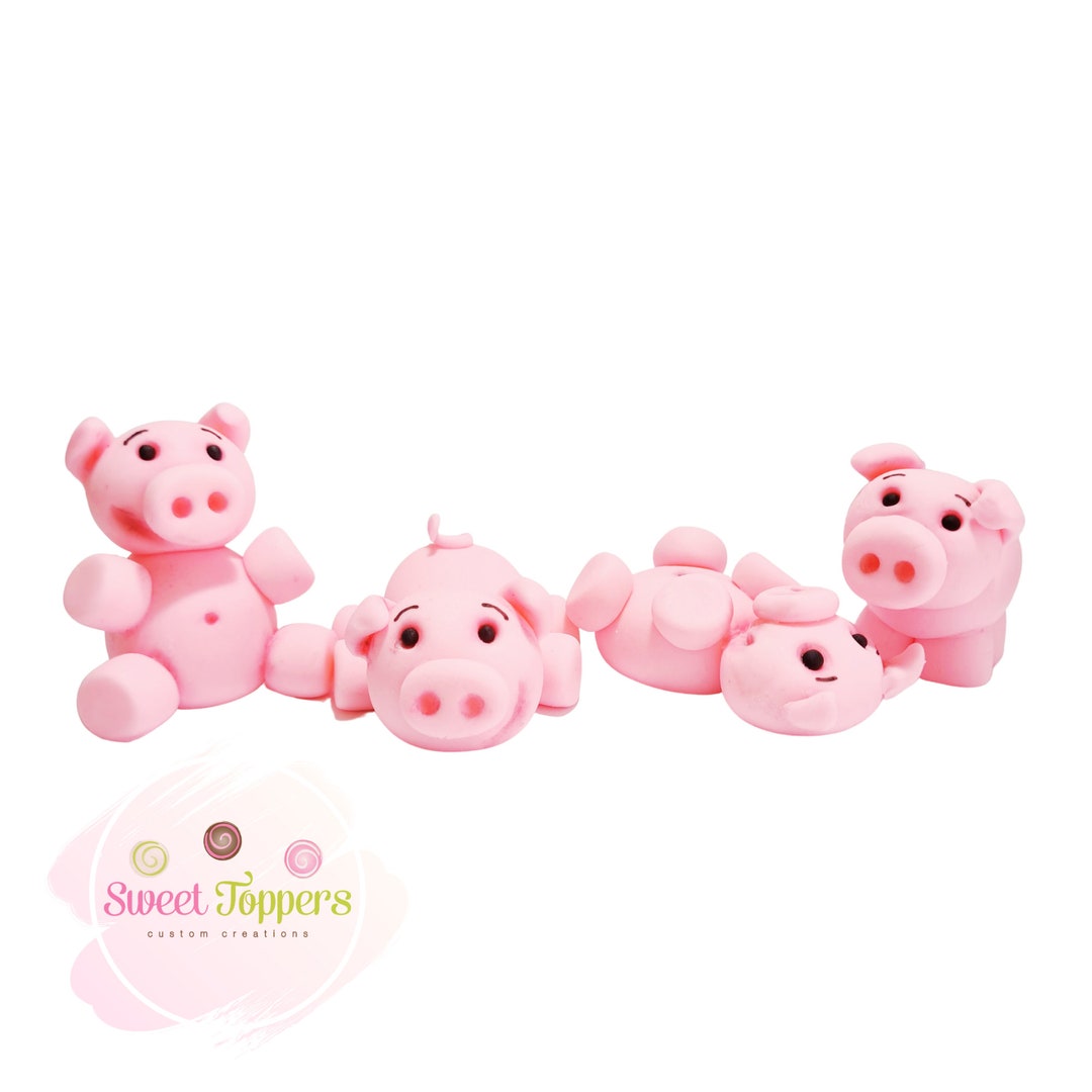 4 Cheeky Piggy Pig Toppers Happy Muddy Puddle Edible Cake Decoration - Etsy