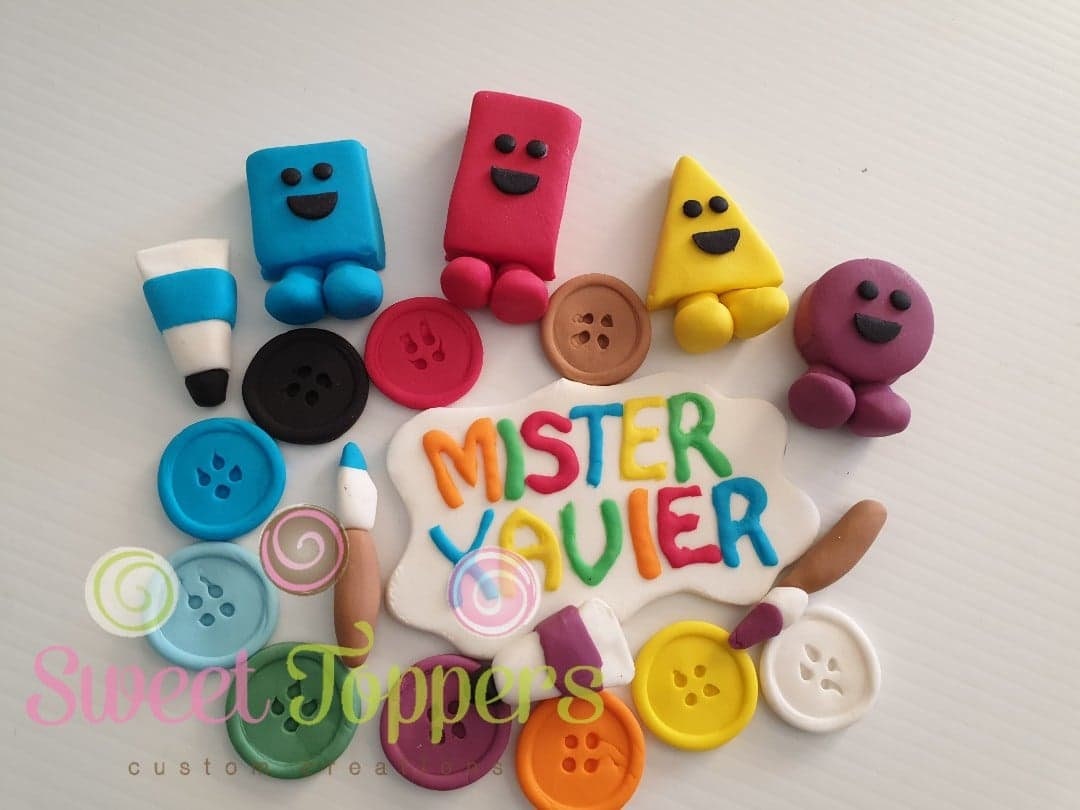 Mister Maker the Shapes Edible Cake Toppers Buttons Paint and - Etsy ...