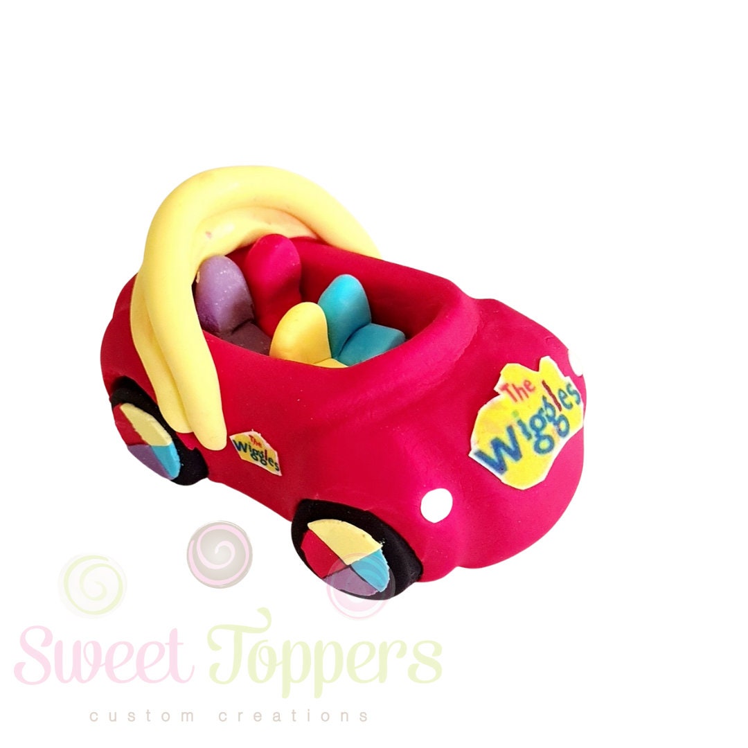 Big Red Car Edible Fondant Cake Topper Decoration Wiggle - Etsy