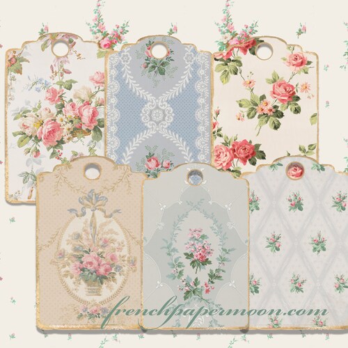 Printable Wallpaper Tags Digital Download Gift Tags Floral - Etsy