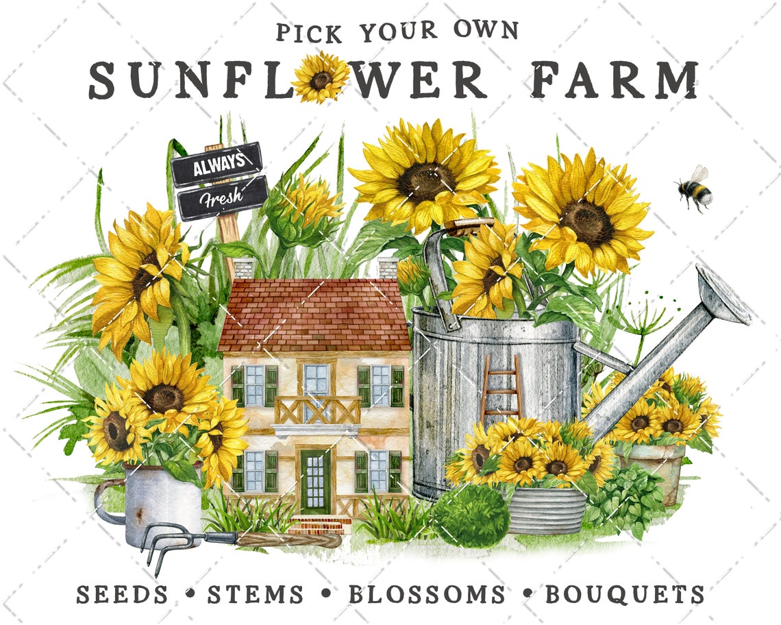 Sunflower Farm DIY Sunflower Sign Rustic Farmhouse Pick - Etsy