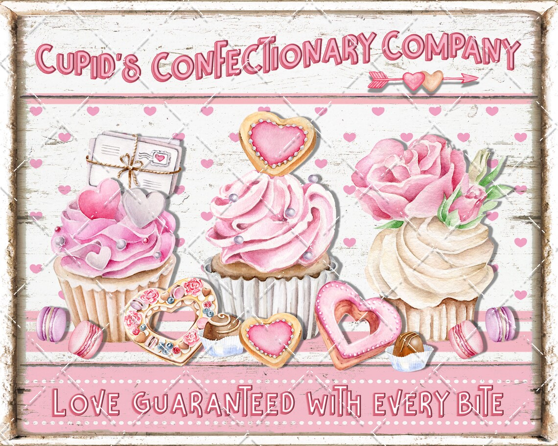 Cupids Confectionary Valentine Cupcakes Candy Pink - Etsy