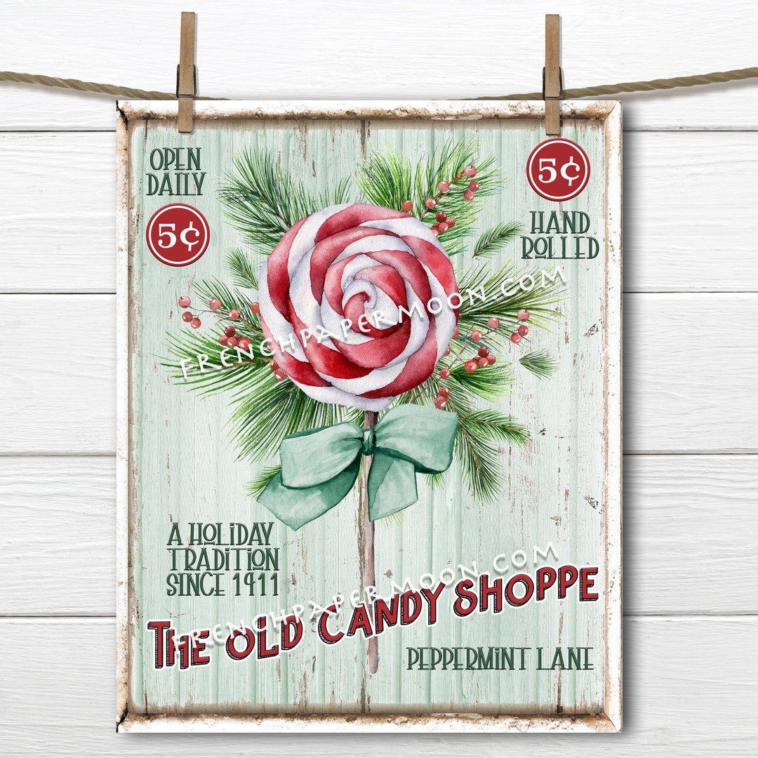 Retro Xmas Candy, Peppermint Candy, Christmas Candy Shop, DIY Christmas ...