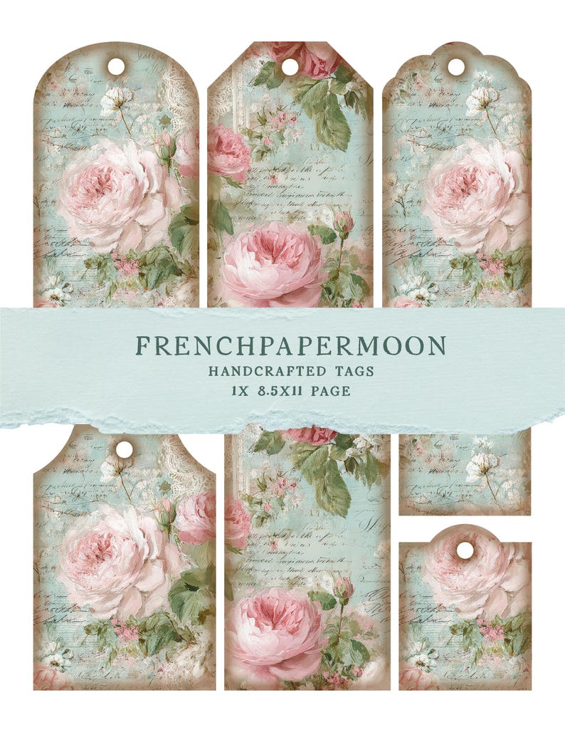 Shabby Chic Kit, Junk Journal Pages: Old Fashioned Roses Vintage ...