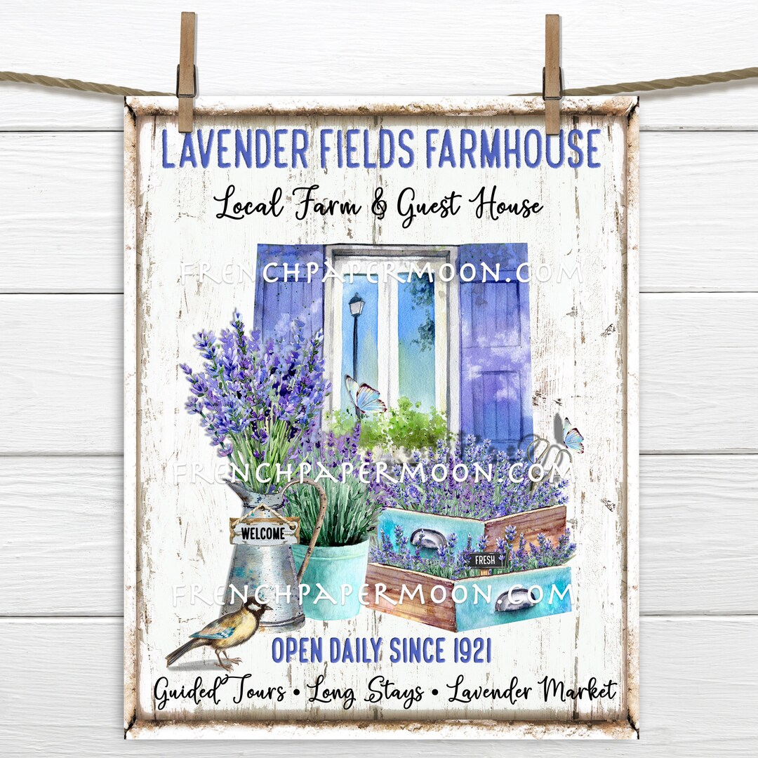 Lavender Farmhouse, Digital, Lavender Market, DIY Lavender Sign, Tiered ...