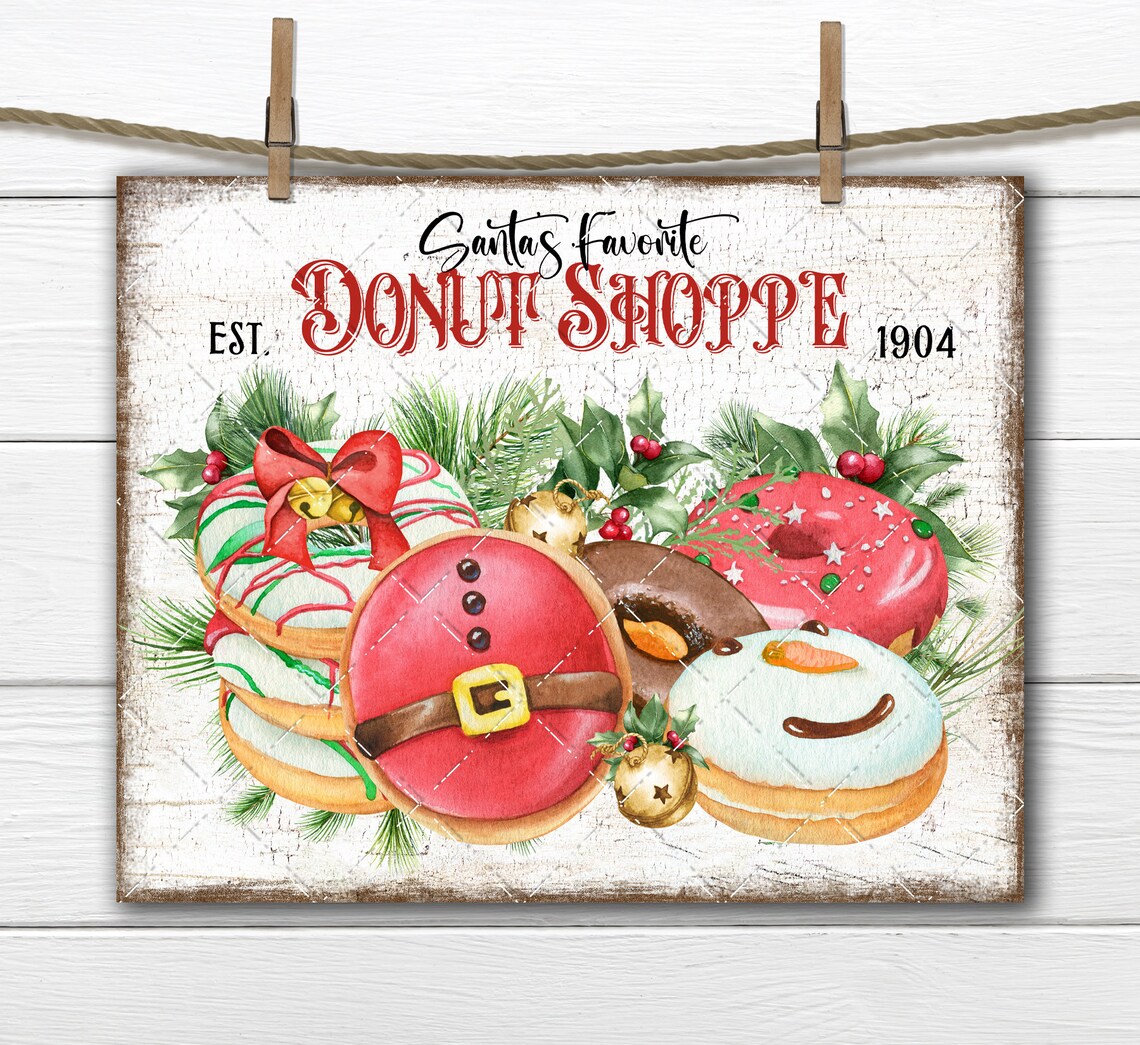 Christmas Donut Shop Santa's Favorite Christmas - Etsy
