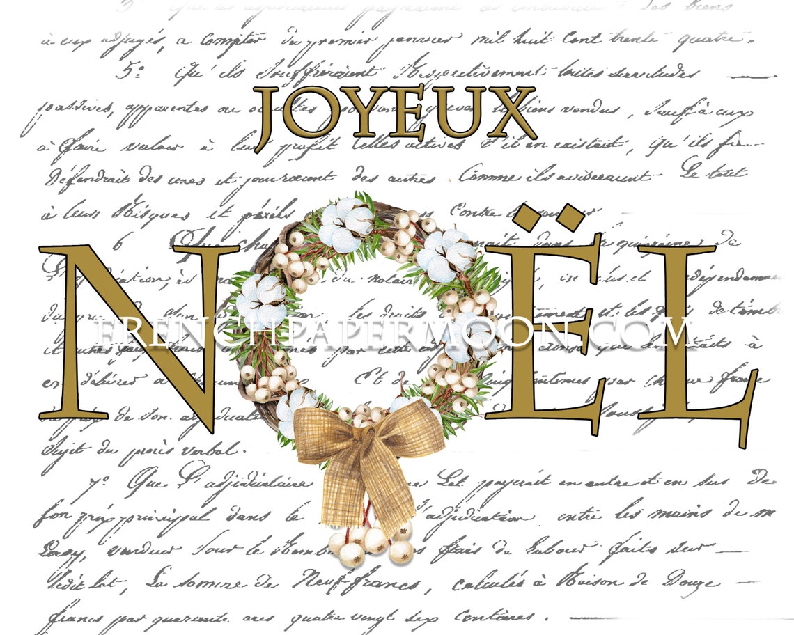 French Plaid Christmas Printable Noel Snowberry Wreath - Etsy