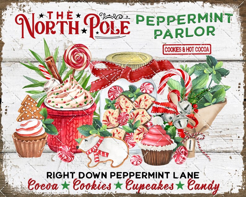 Christmas North Pole Peppermint Parlor Xmas Confectionary - Etsy