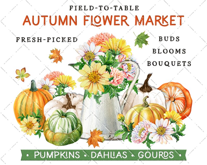 Fall Flower Market Autumn Farmhouse Pumpkins Gourds - Etsy