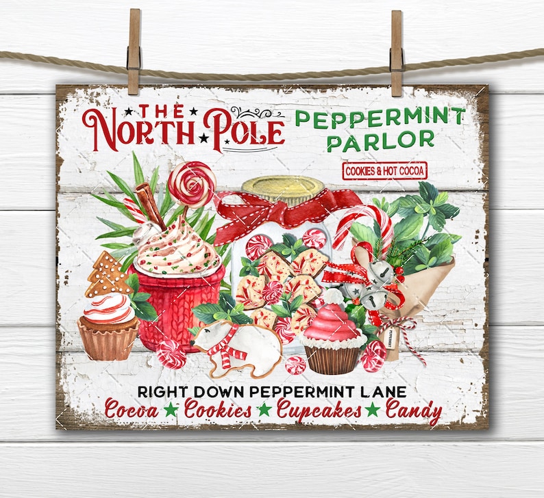 Christmas North Pole Peppermint Parlor Xmas Confectionary - Etsy