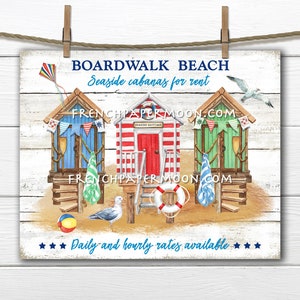 Beach Hut, Digital, Coastal Farmhouse, Nautical, Rustic Beach, Cabana ...