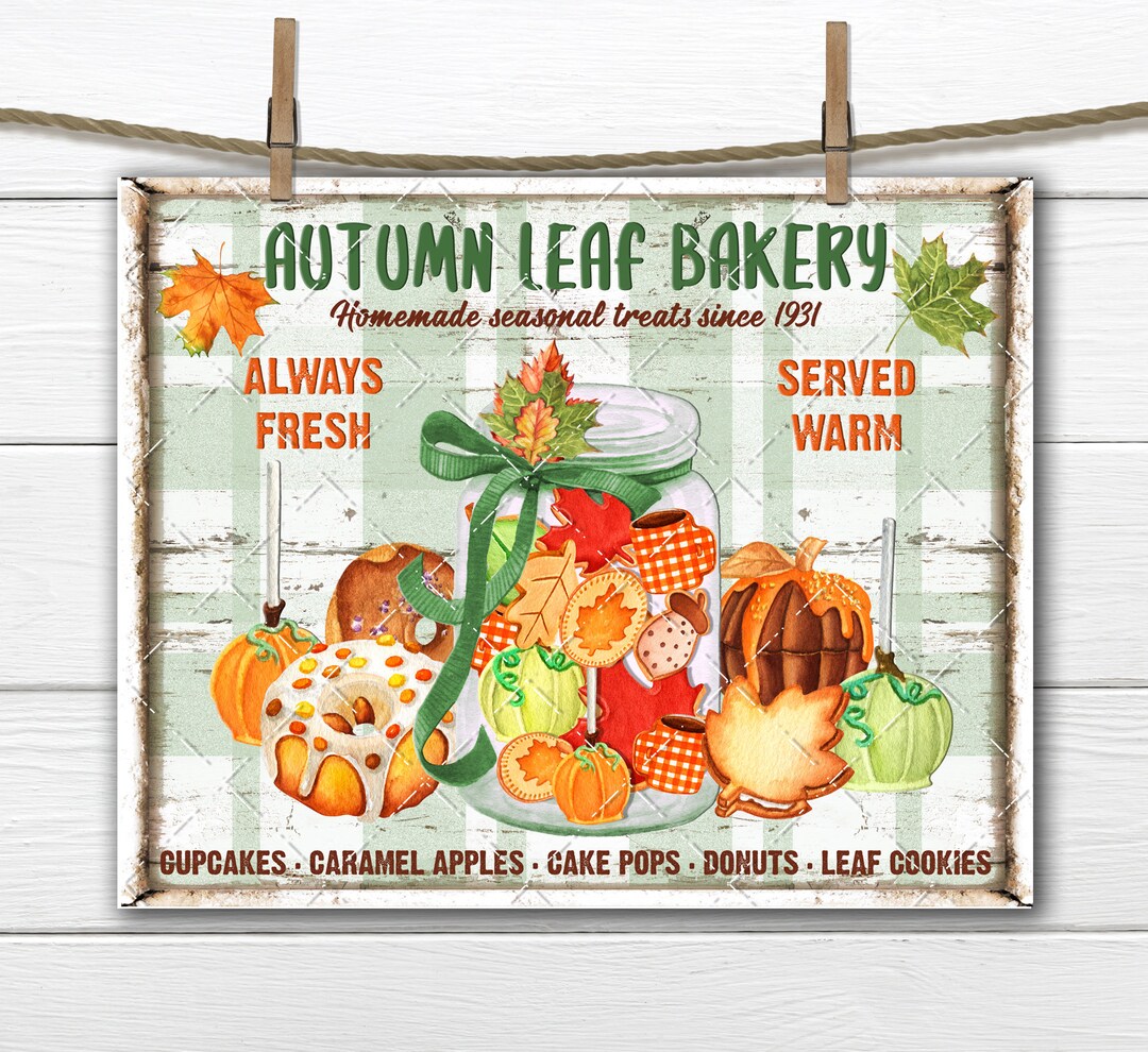 Autumn Bakery DIY Sign, Fall Treats, Fall Cookies, Autumn Sweets, Image ...