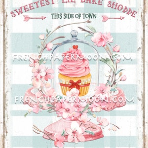 Pink Bakery Printable, Digital Sign, Pink Cupcake, Pink Sweets, Cloche ...