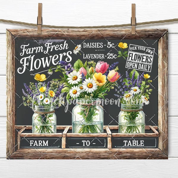 Chalkboard Flowers - Etsy