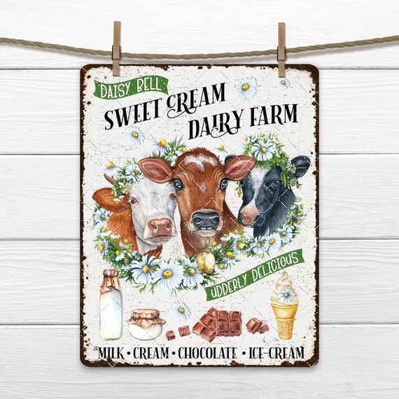 Farmhouse Dairy Cow DIY Sign Dairy Farm Sweet Cream Cows - Etsy