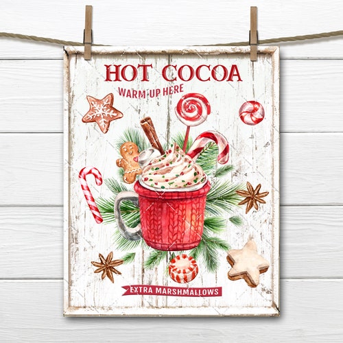 Peppermint Hot Cocoa DIY Xmas Sign Christmas Cookies Gnome - Etsy