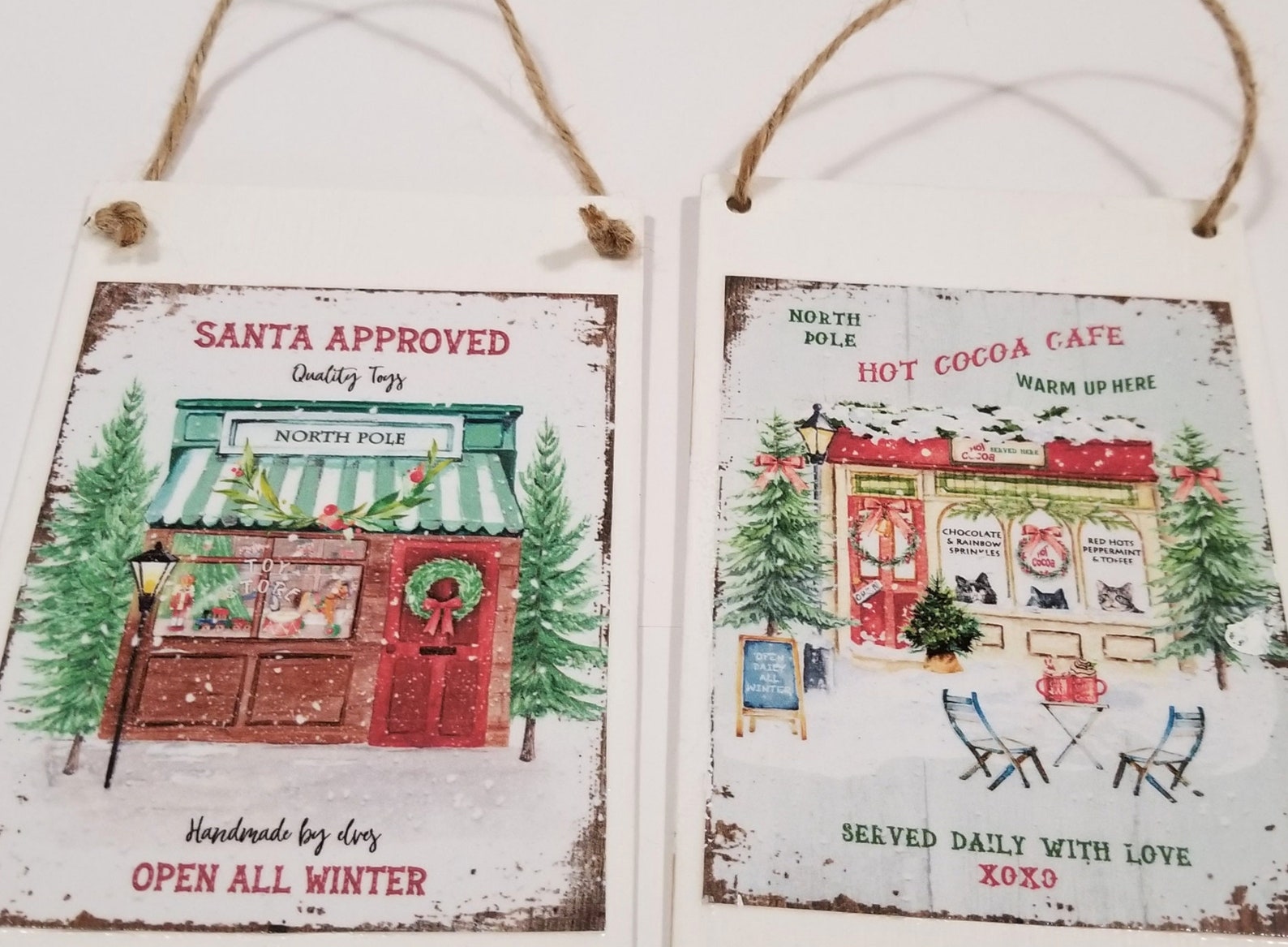 Hot Cocoa Shop Winter Cafe Christmas Sign Snowy Winter | Etsy