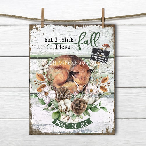 Rustic Woodland Fox Fall Fox Digital Forest Fox DIY Fall - Etsy