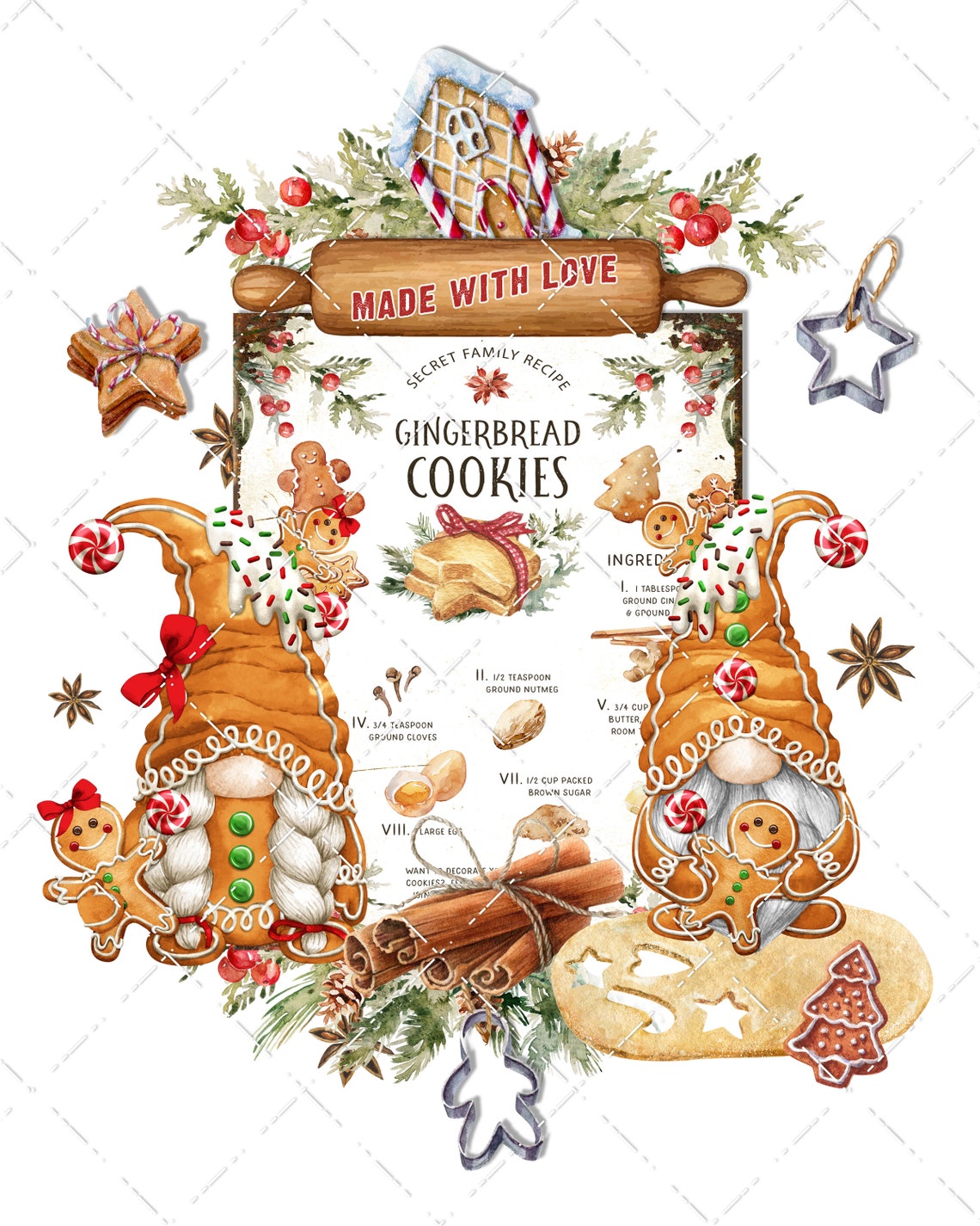 Gingerbread Bakery Christmas Sign Gingerbread Recipe - Etsy