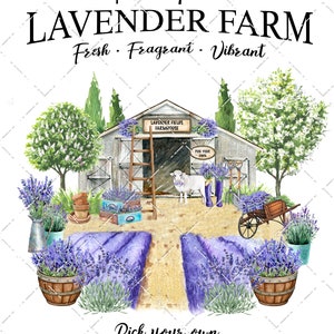 Lavender Farm DIY Sign, Farmhouse Lavender, Lavender Field Landscape ...