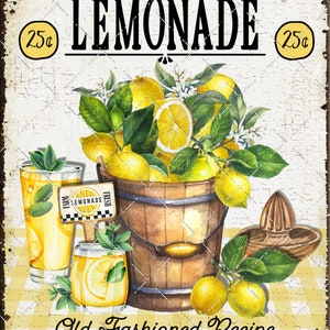 Lemonade DIY Sign, Farmhouse Lemon Bucket, Lemonade Drinks, Fresh ...