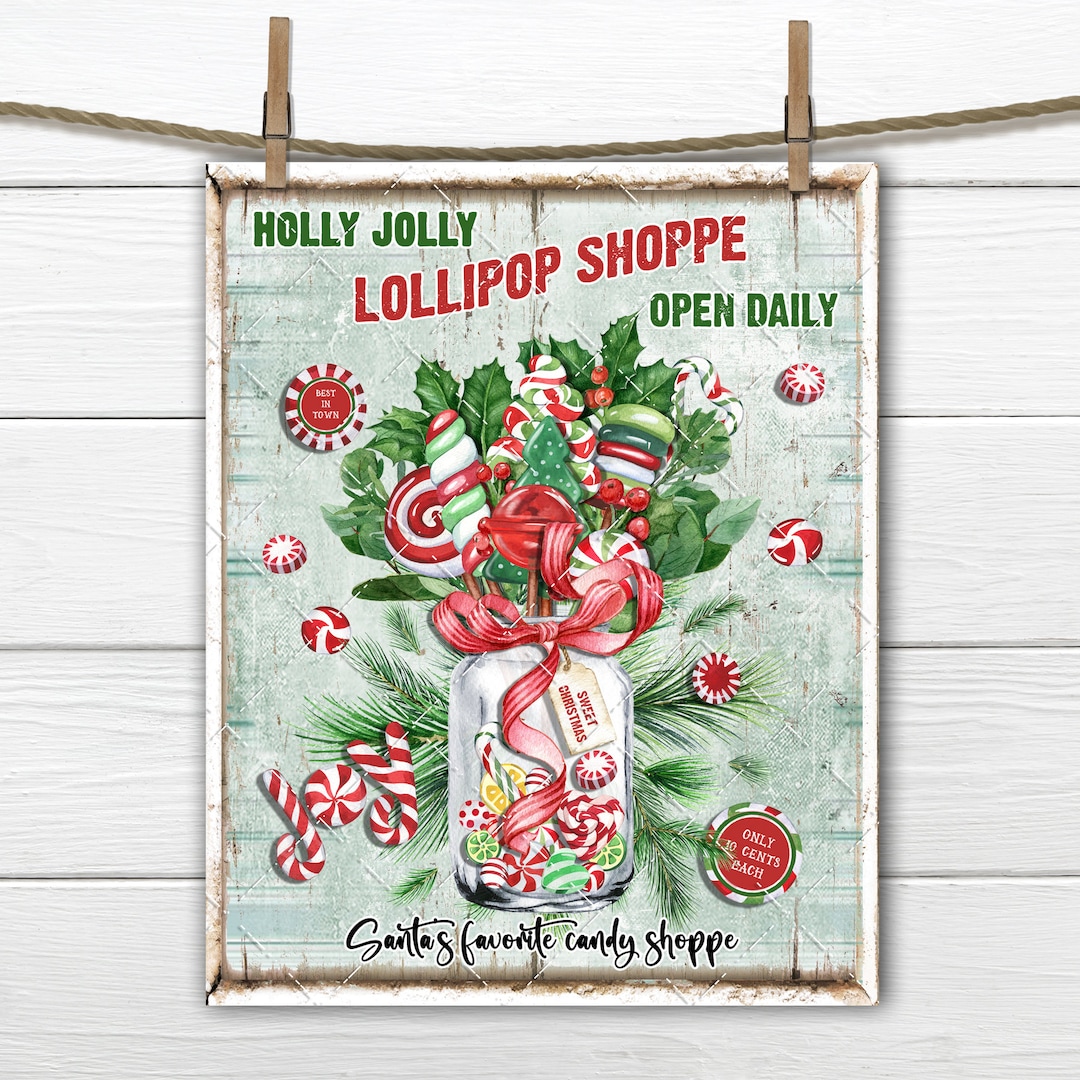Old Fashioned Christmas Candy, Candy Jar, Xmas Mason Jar, Sweet Shoppe ...
