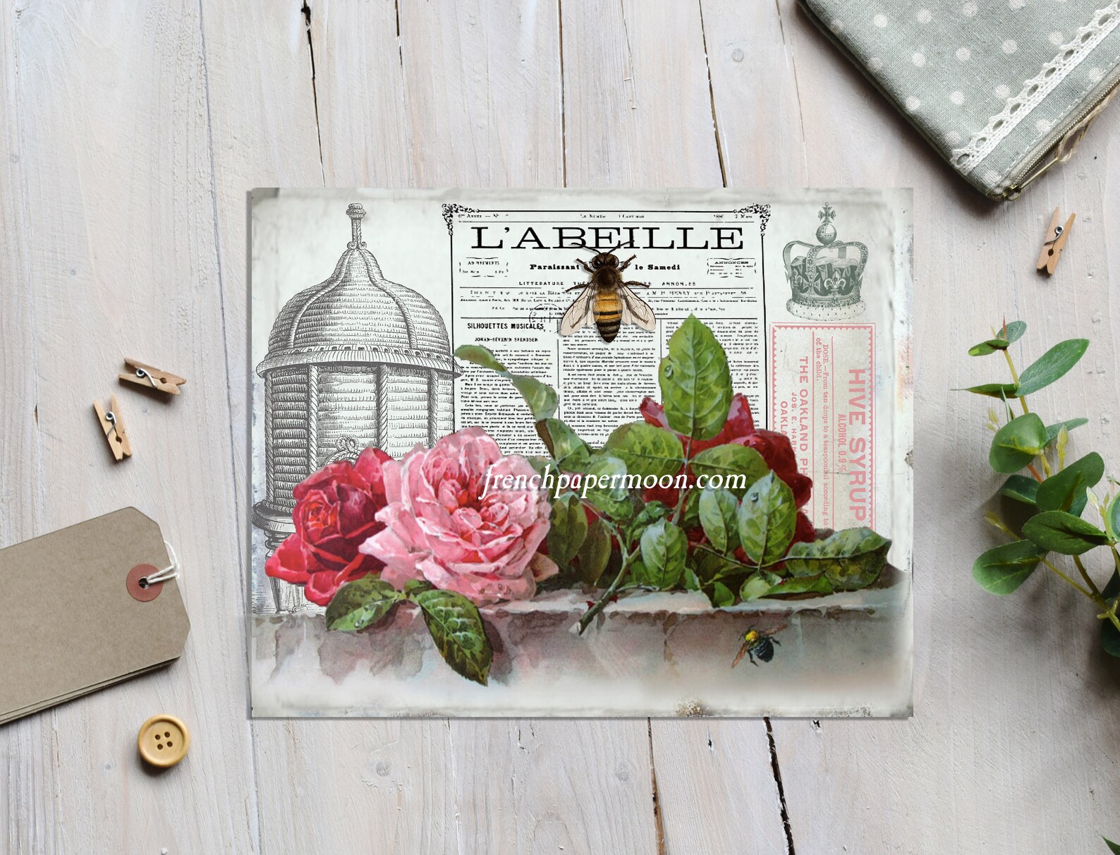 Shabby French Bee Graphic Digital Vintage Bee Printable - Etsy