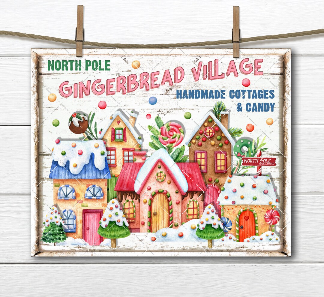 Gingerbread Bakery Christmas Sign Gingerbread House Christmas Candy ...