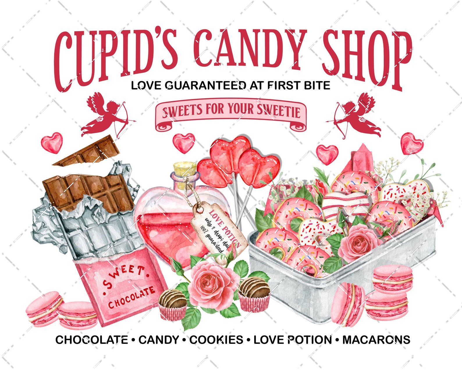 Cupids Candy DIY Valentine Sign Pink Valentine Sweets - Etsy