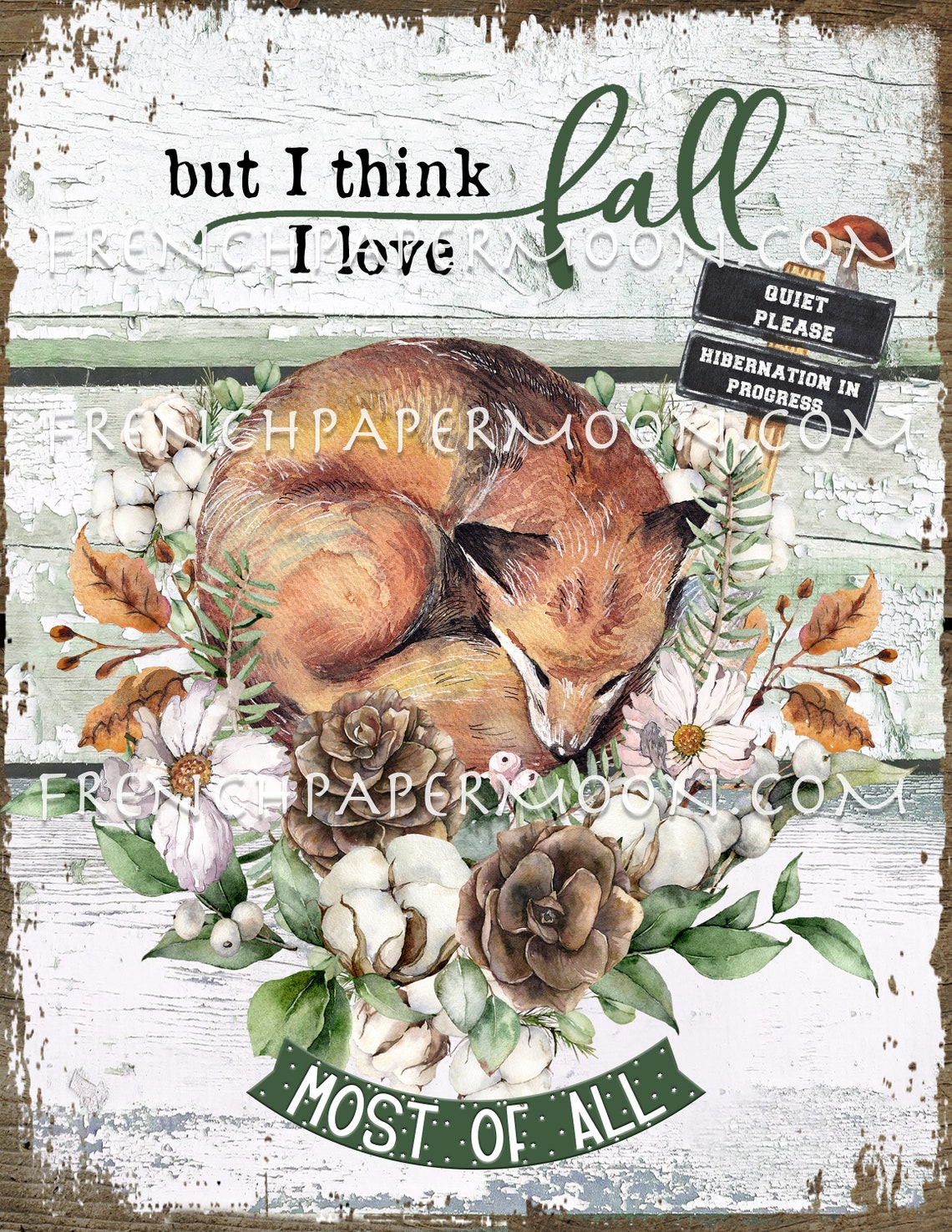Rustic Woodland Fox, Fall Fox, Digital, Forest Fox, DIY Fall Sign, Sign ...