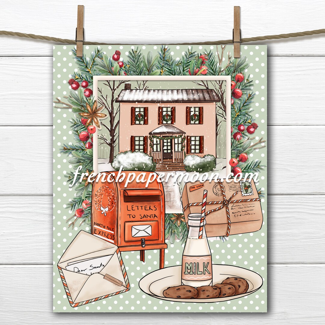 Digital Letters to Santa Printable, Christmas Mail, Home for the ...