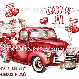 Red Valentine Truck, DIY Valentine Sign, Loads of Love, Farmhouse ...