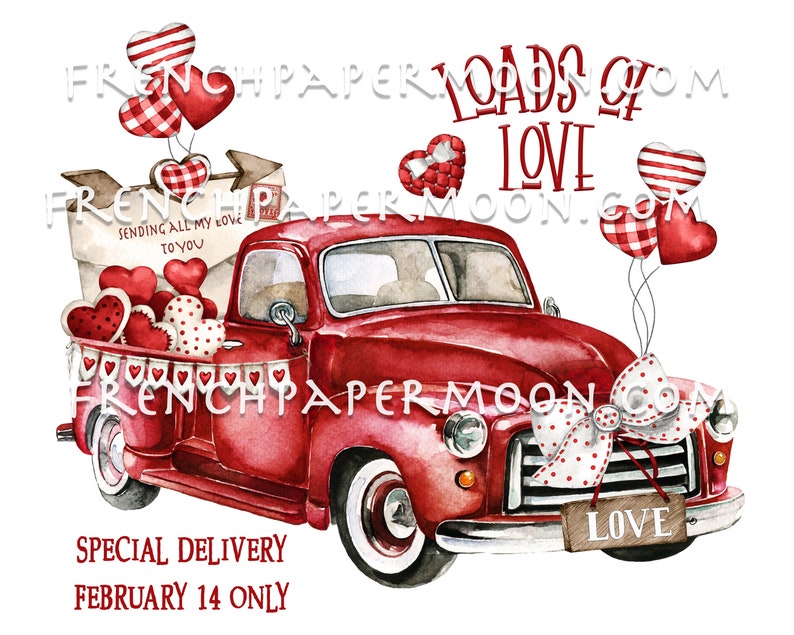 Red Valentine Truck, DIY Valentine Sign, Loads of Love, Farmhouse ...