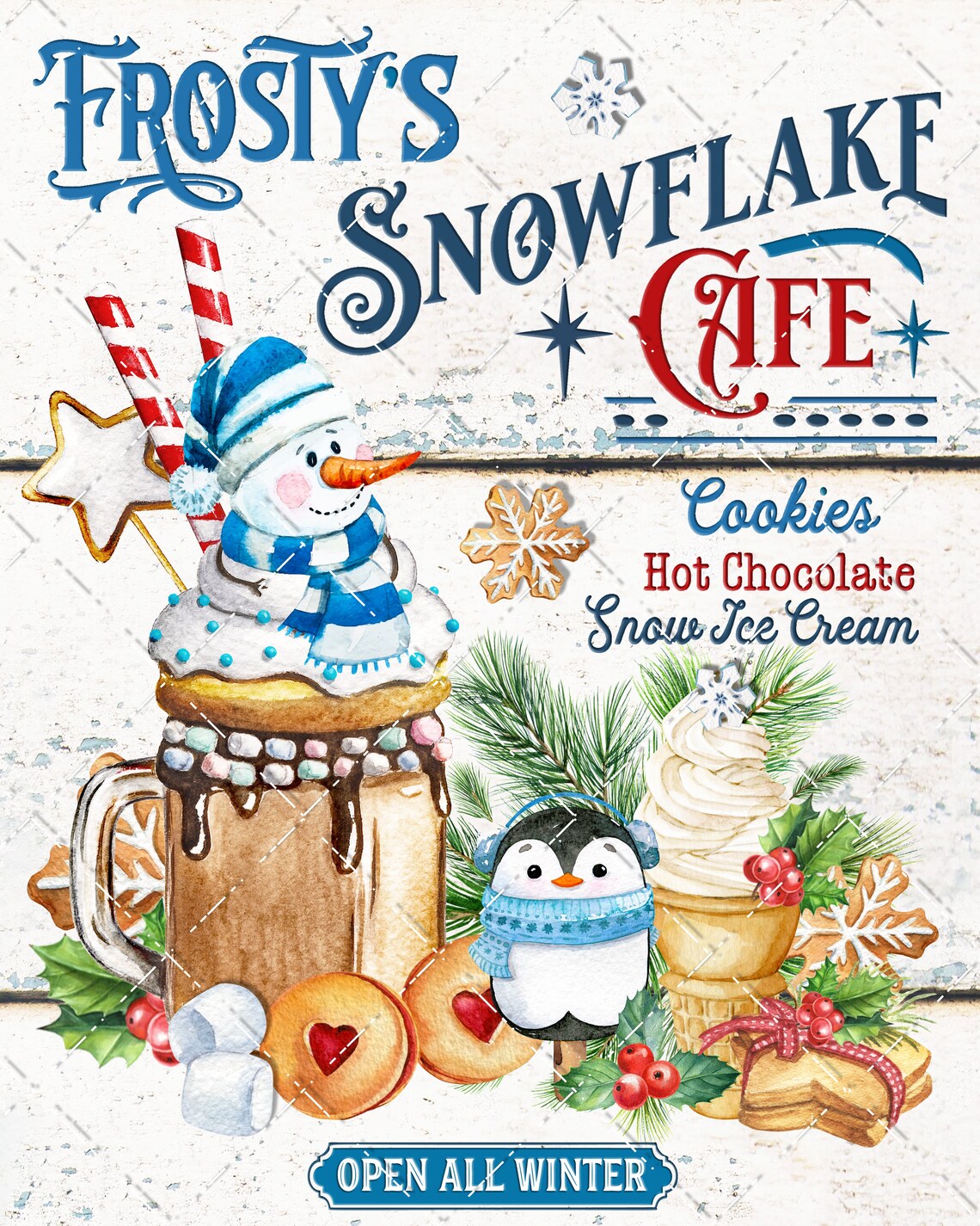 Frosty's Snowflake Cafe, Frozen Winter Sweets, Hot Cocoa, Penguin Ice ...