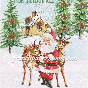 Digital Santa Reindeer, Special Delivery, North Pole, Winter Scene ...