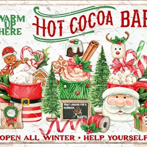 Cute Christmas Hot Cocoa Bar Winter Drinks Santa Mug Gingerbread DIY ...