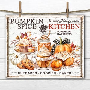 Pumpkin Spice Kitchen Autumn Confectionary Fall Sweets Treats Warm Cozy ...