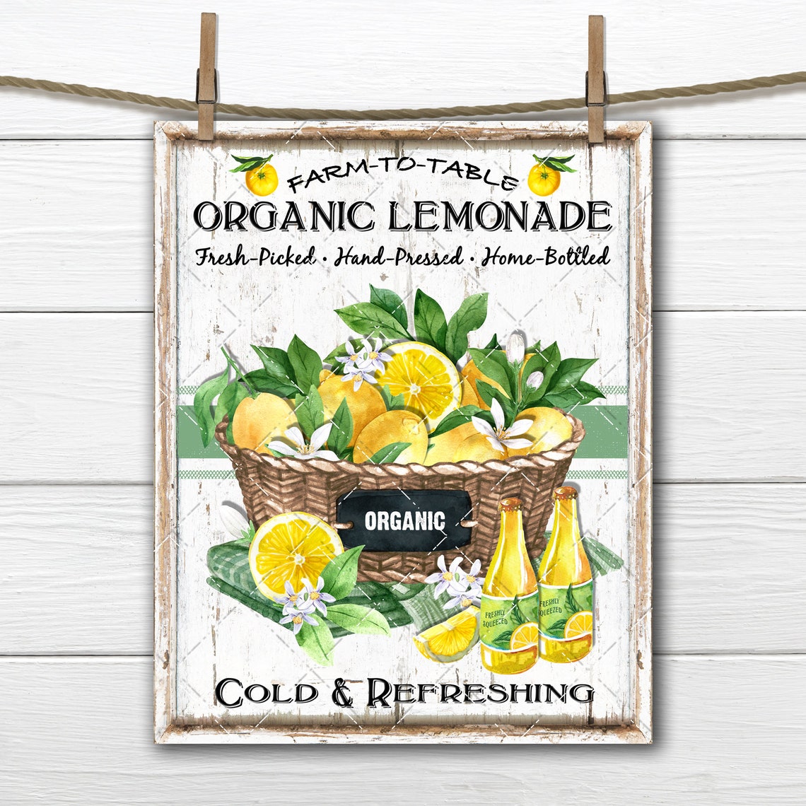 Lemonade DIY Sign Lemon Basket Lemonade Bottle Homemade - Etsy