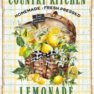 Farmhouse Lemonade Lemon Basket DIY Sign Making Digital Download Fabric ...